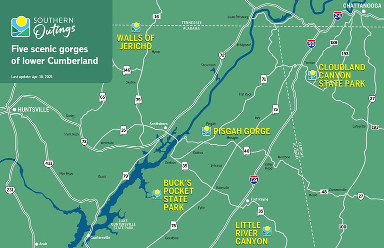 Visit five different scenic gorges in one weekend - southernoutings.com